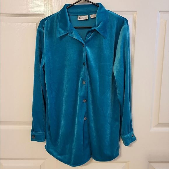 Basic Editions | Tops | Basic Editions Tealcollard Buttondown ...